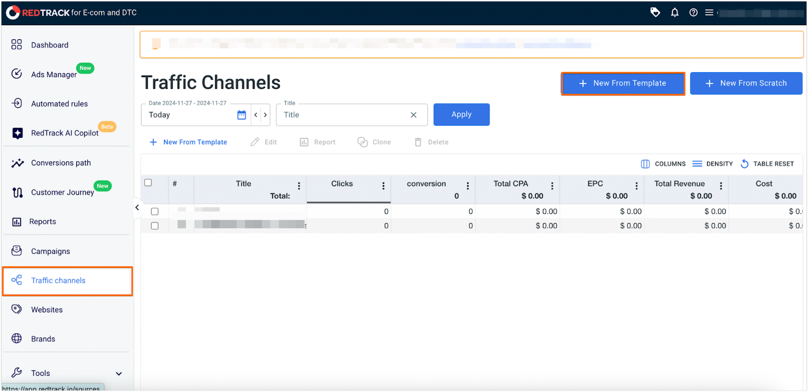 RedTrack Tracker Integration in MGID Ads